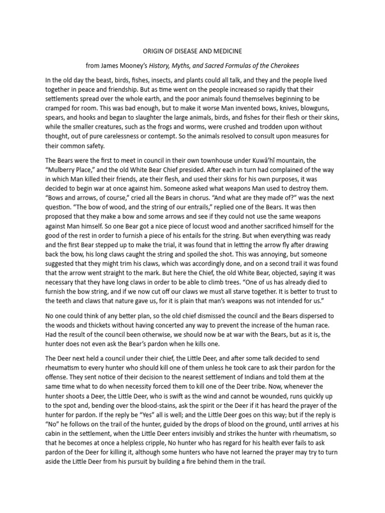 Disease and Medicine - Cherokee | PDF | Hunting | Bow And Arrow