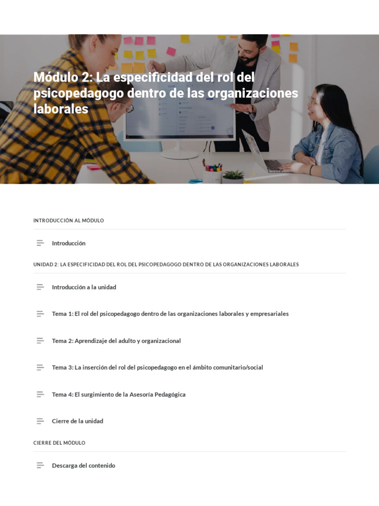 modulo-2-la-especificidad-del-rol-del-psicopedagogo | PDF | Aprendizaje | Adultos
