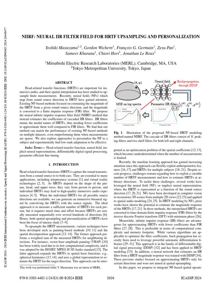 神经场新hrtf | PDF | Applied Mathematics | Algorithms