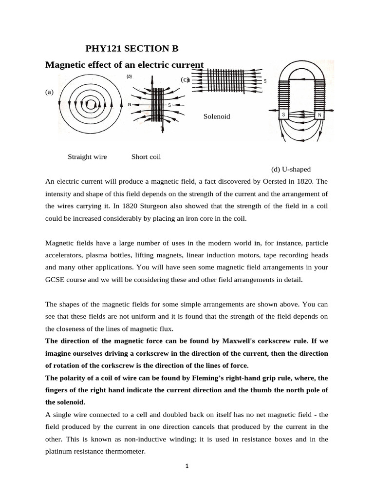 Phy121 Section B | PDF | Ferromagnetism | Magnetic Field
