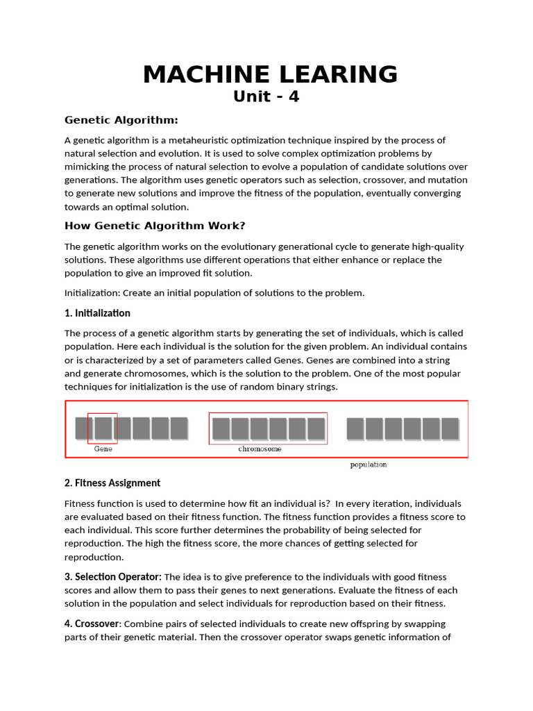 Machine Learing Pdf Genetic Algorithm Artificial Neural Network