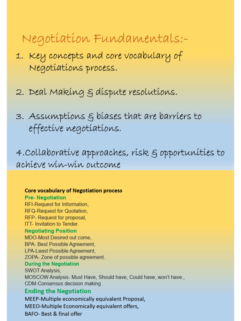 Negotiation Fundamentals | PDF | Negotiation | Psychological Concepts