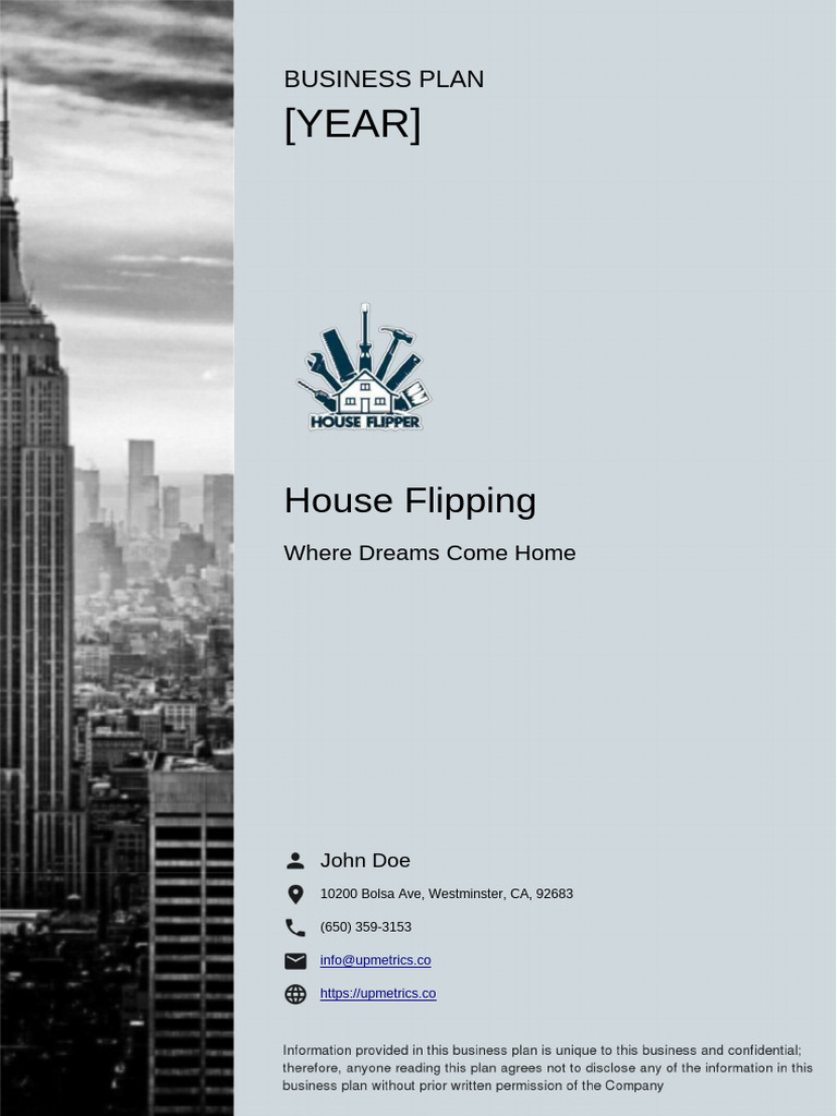 House Flipping Business Plan Example | PDF | Expense | Startup Company