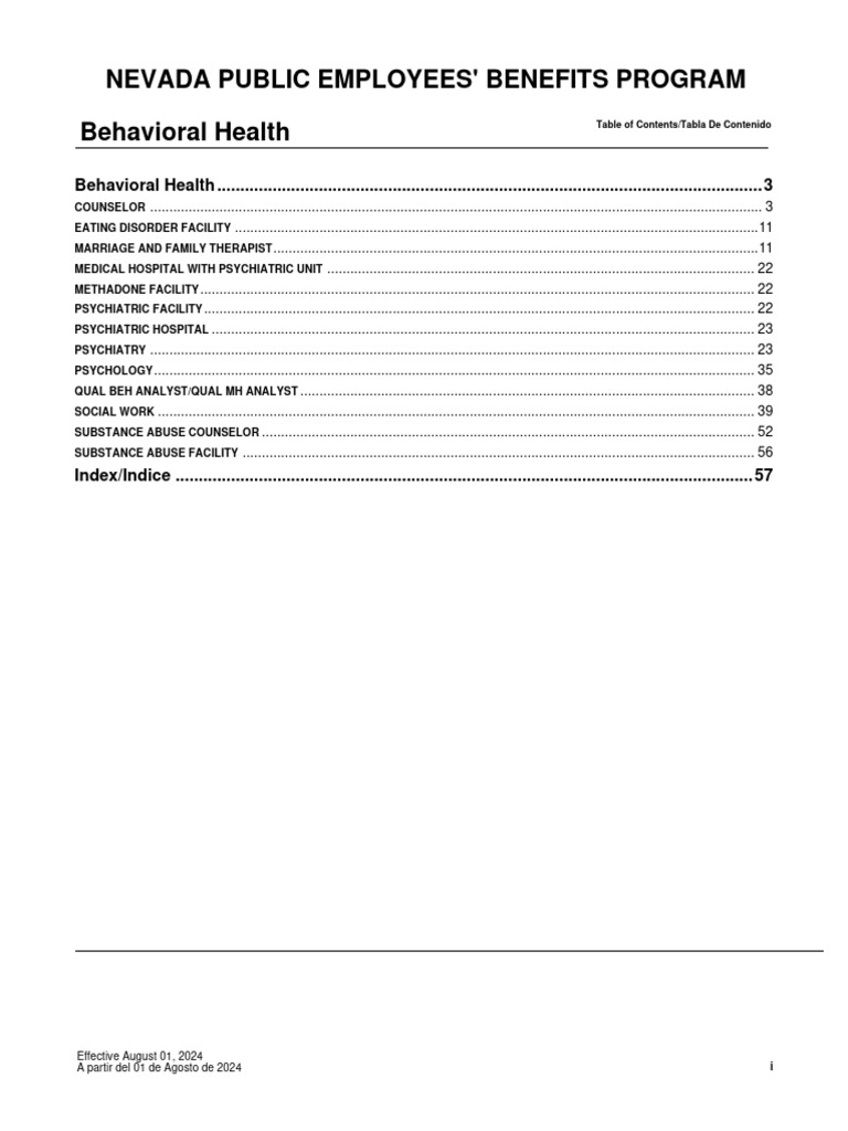 PEBP BH Provider | PDF | Las Vegas Valley | Psychological Concepts