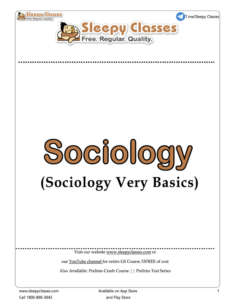 Sociology Very Basics Lyst6967 | PDF | Society | Social Stratification