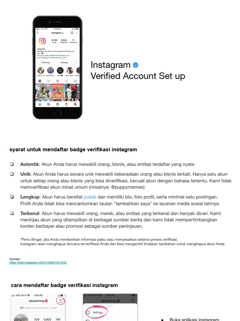 Instagram Verified Account - Set Up | PDF