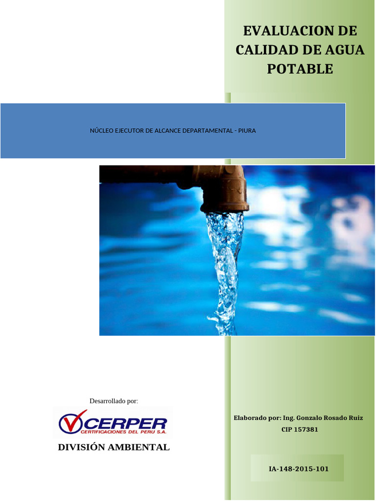 Analisis de Agua | PDF | Agua potable | Agua