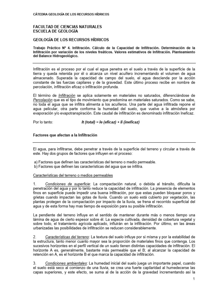 TP4 2024 | PDF | Suelo | Agua subterránea