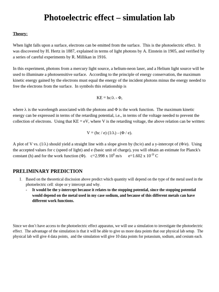 Photoelectric effect Answers | PDF | Photoelectric Effect | Photon