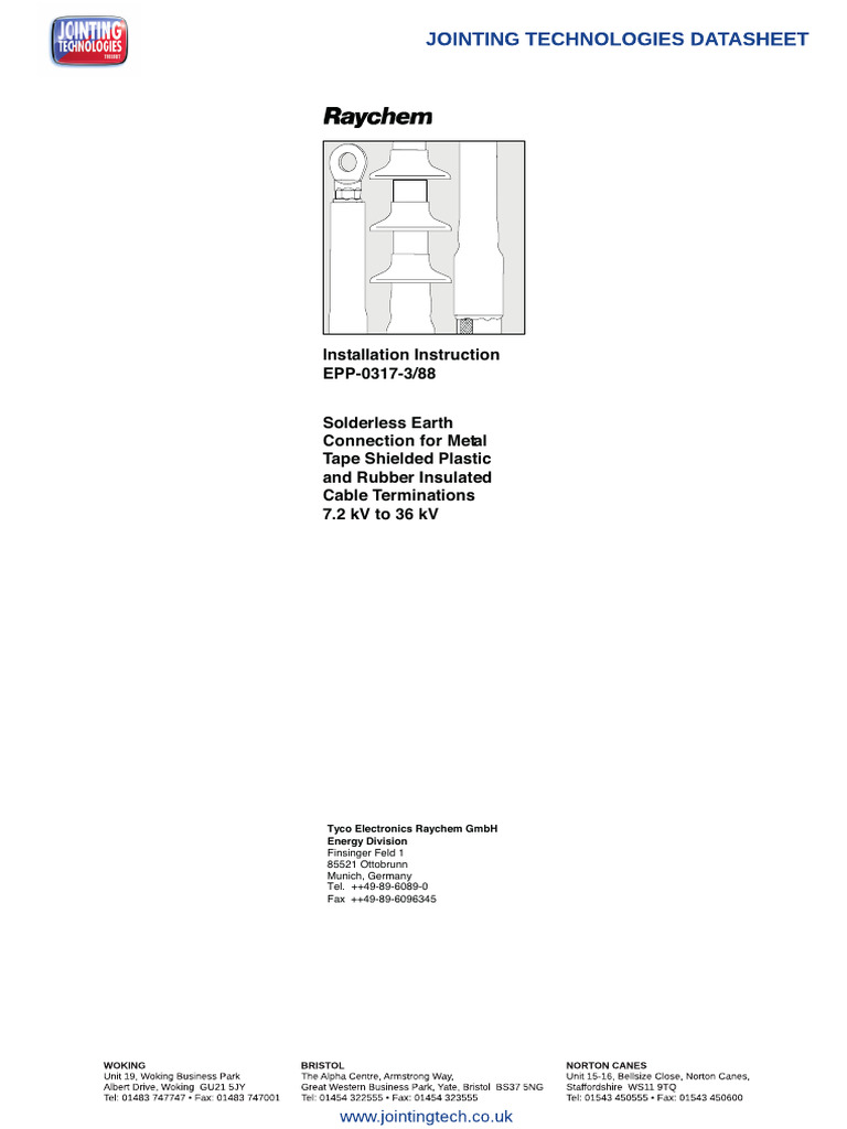 Tyco Solderless Earth Spring Kits 3 Core Xlpe | PDF | Pipe (Fluid ...