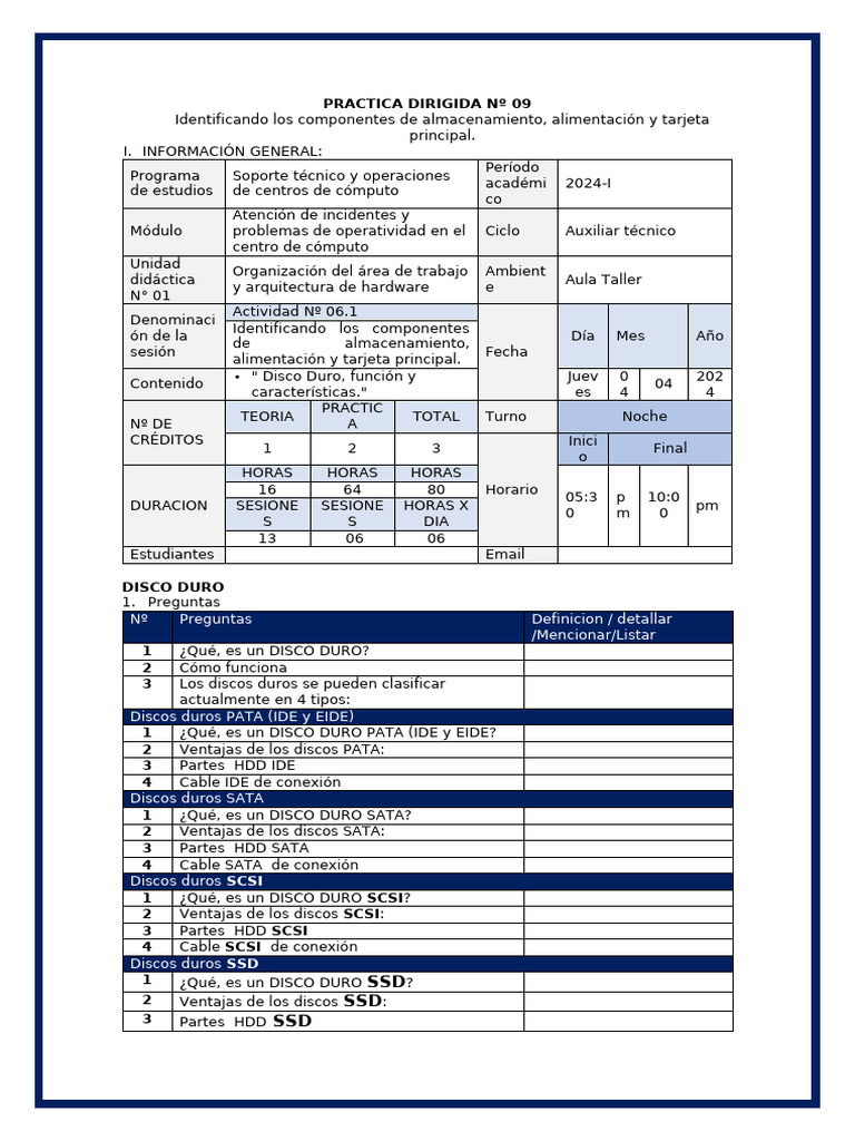 9 . - PRACTICA DIRiGIDA-9 HDD | PDF | Disco duro | Hardware de la computadora