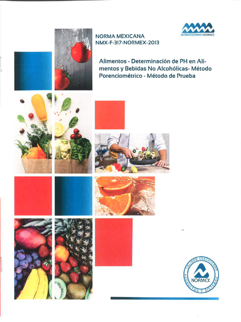 NMX-F-317-NORMEX-2013 ALIMENTOS - Determinación de PH en Alimentos y Bebidas No Alcoholicas | PDF