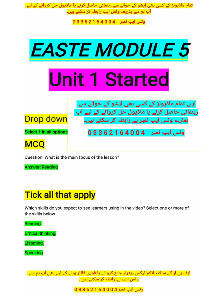 Complete Easte Module 5 by Star Educational Consultants | PDF