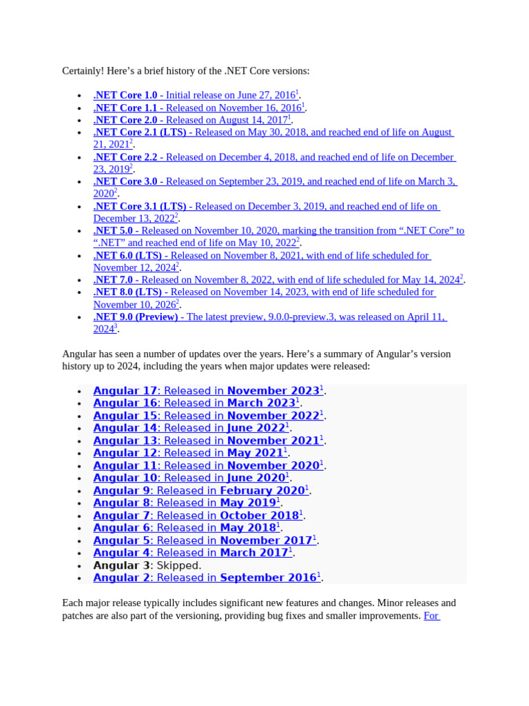 Version History | PDF | Html | World Wide Web