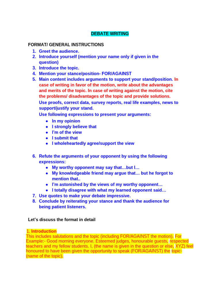 Debate Writing Class XI | PDF | Social Media | Popular Culture & Media ...