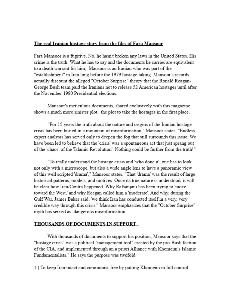 The Real Story and Timeline of The Octob | PDF | Ruhollah Khomeini ...