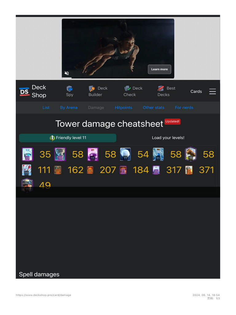 Card Damages - Clash Royale Decks, Card Stats, Counters, Synergies | PDF | Ios Software | Games ...