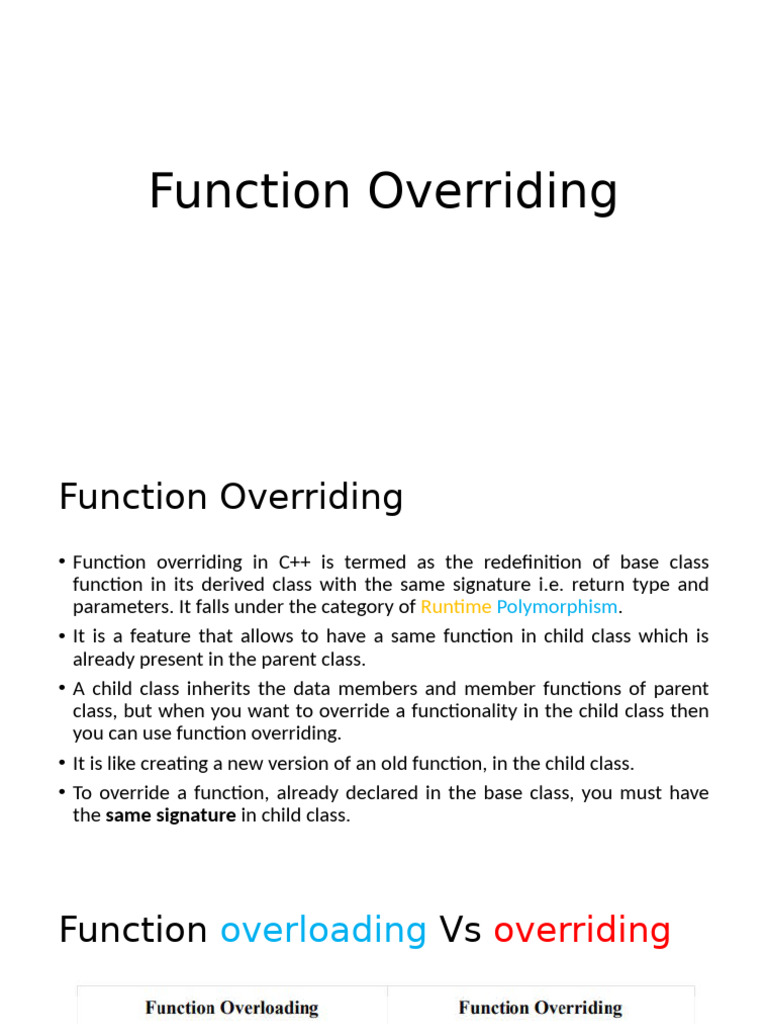 001 Function Overriding | PDF | Inheritance (Object Oriented Programming) | Class (Computer ...