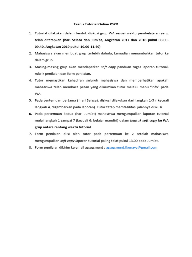 Teknis Tutorial Online PSPD | PDF