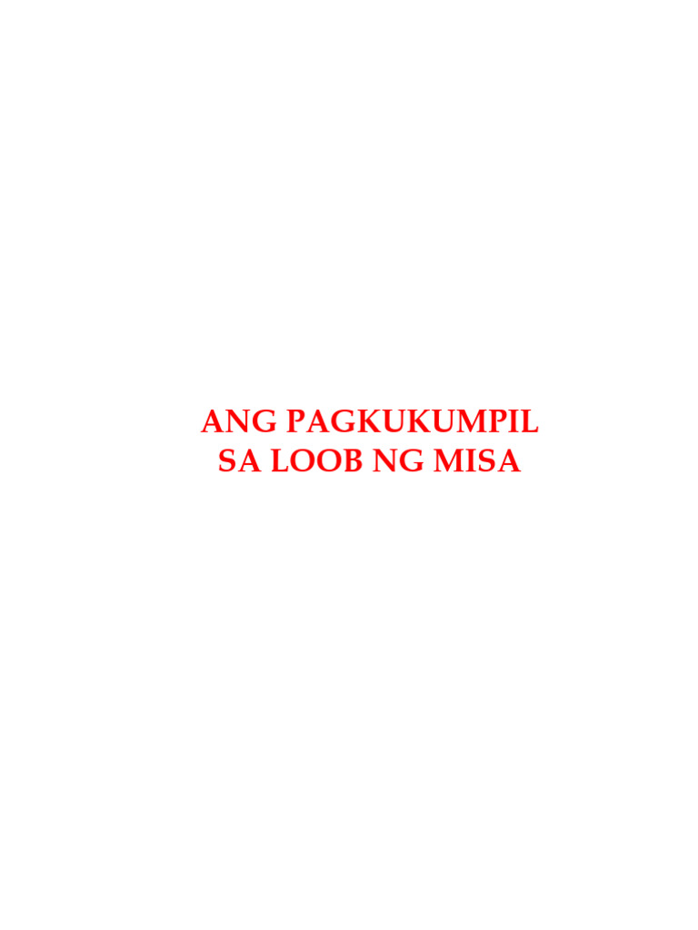 Ang Pagkukumpil Sa Loob NG Misa | PDF