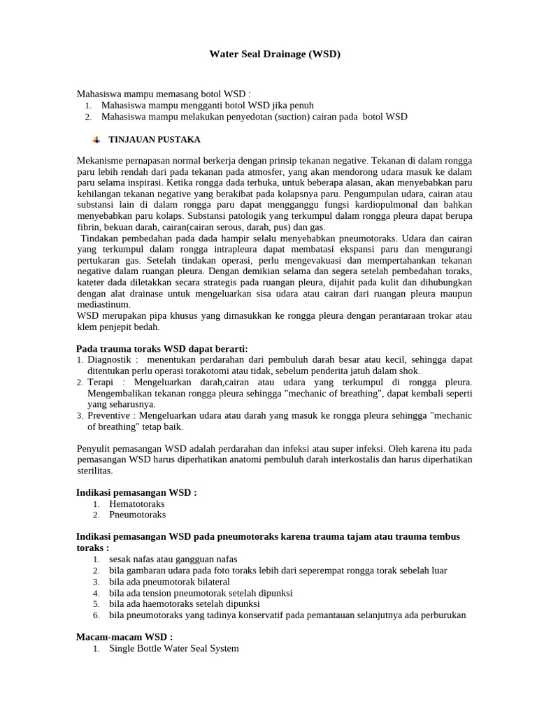 Perawatan WSD | PDF | Griya & Taman