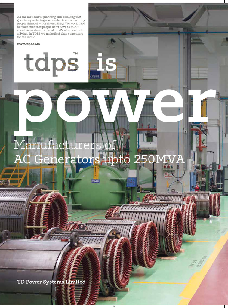 TDPS - Generator Brochure | PDF | Electric Generator | Turbine