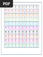 Cuadro de Numeros 1 100 Con Nombre Soporte para Alumnos | PDF