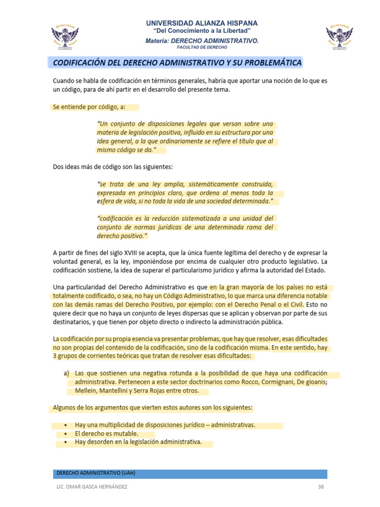 Codificacion Del Dcho Admin y Su Problematica | PDF | Codificación (ley) | Justicia