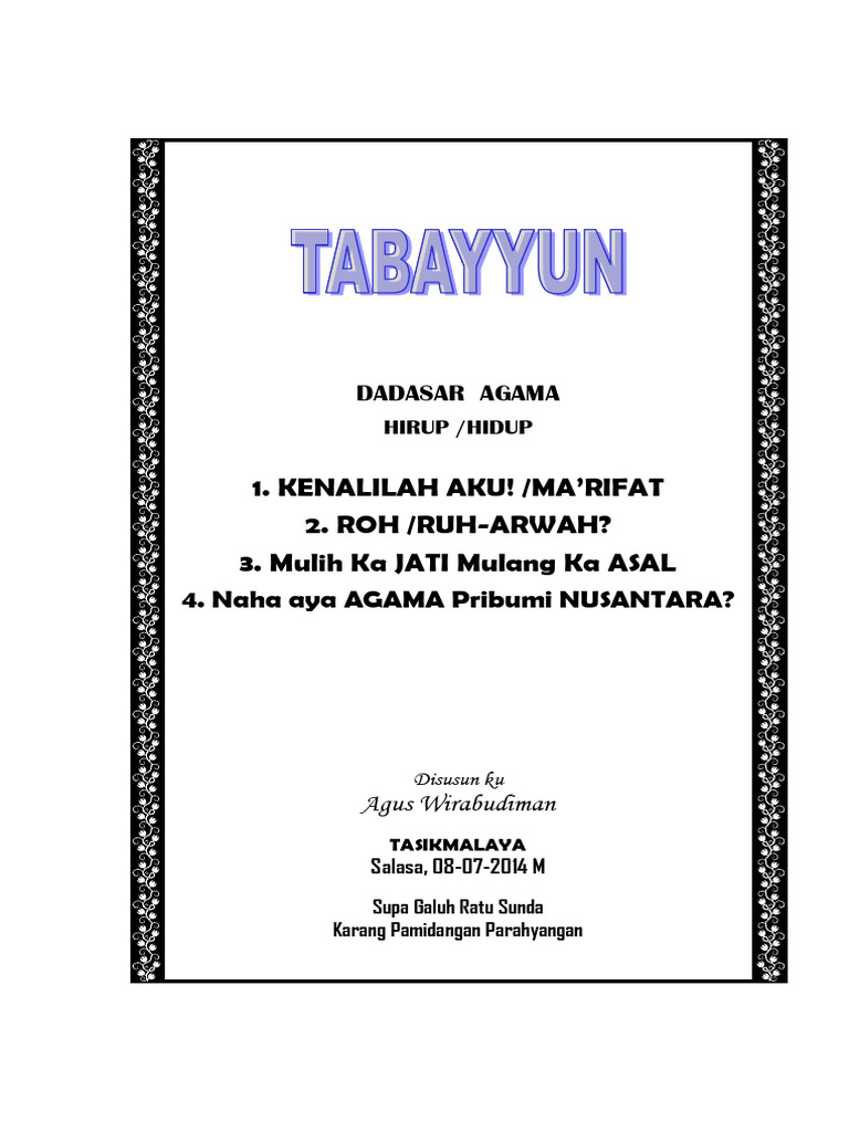 Tabayun IV Dasar Agama Hirup | PDF