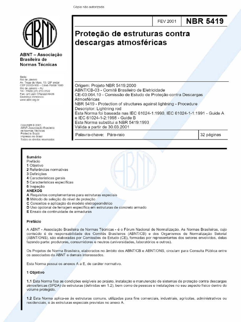 NBR 5419 - Para-Raios | PDF