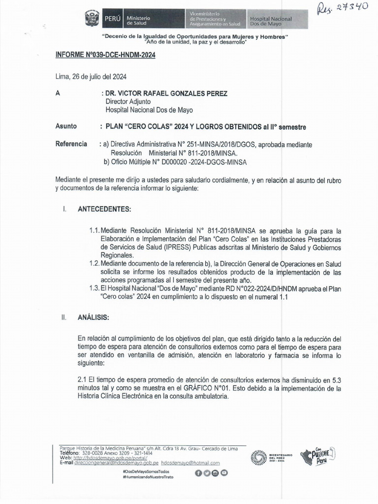 Informe I° Semestre 2024 | PDF