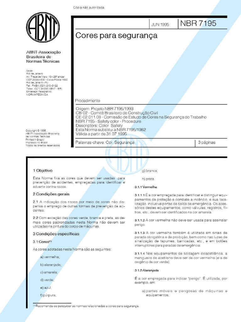 NBR 7195 - Cores para Seguranca | PDF