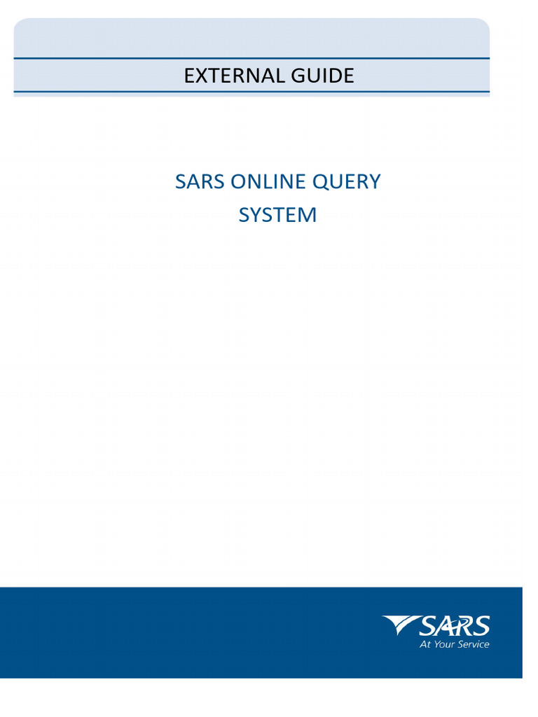 SARS Online Query System Guide | PDF | Taxes | Taxpayer