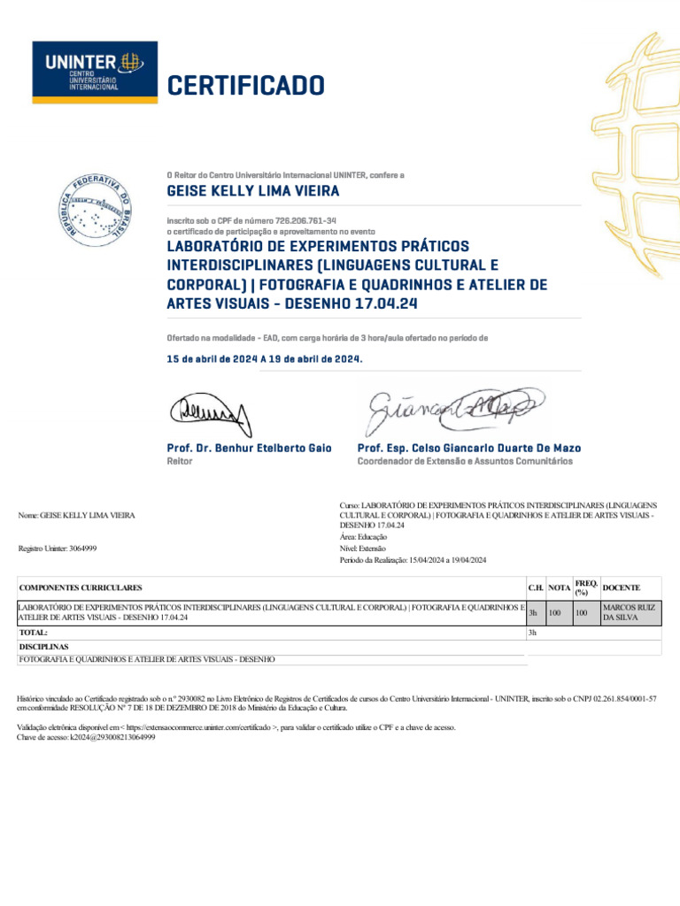 Certificado Certificado | PDF