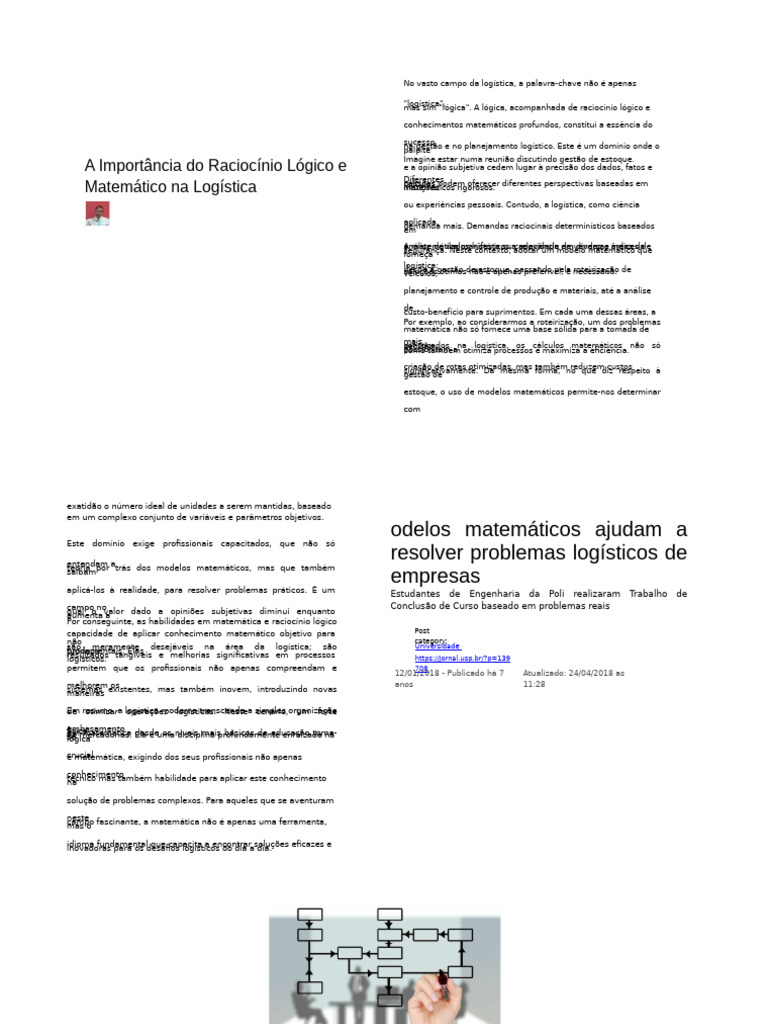 A Importância Do Raciocínio Lógico e Matemático Na Logística PDF | PDF | Matemática | Logística