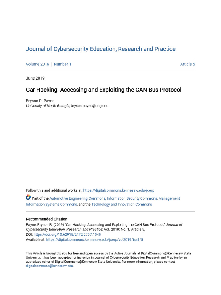 Car Hacking | PDF | Computer Security | Security