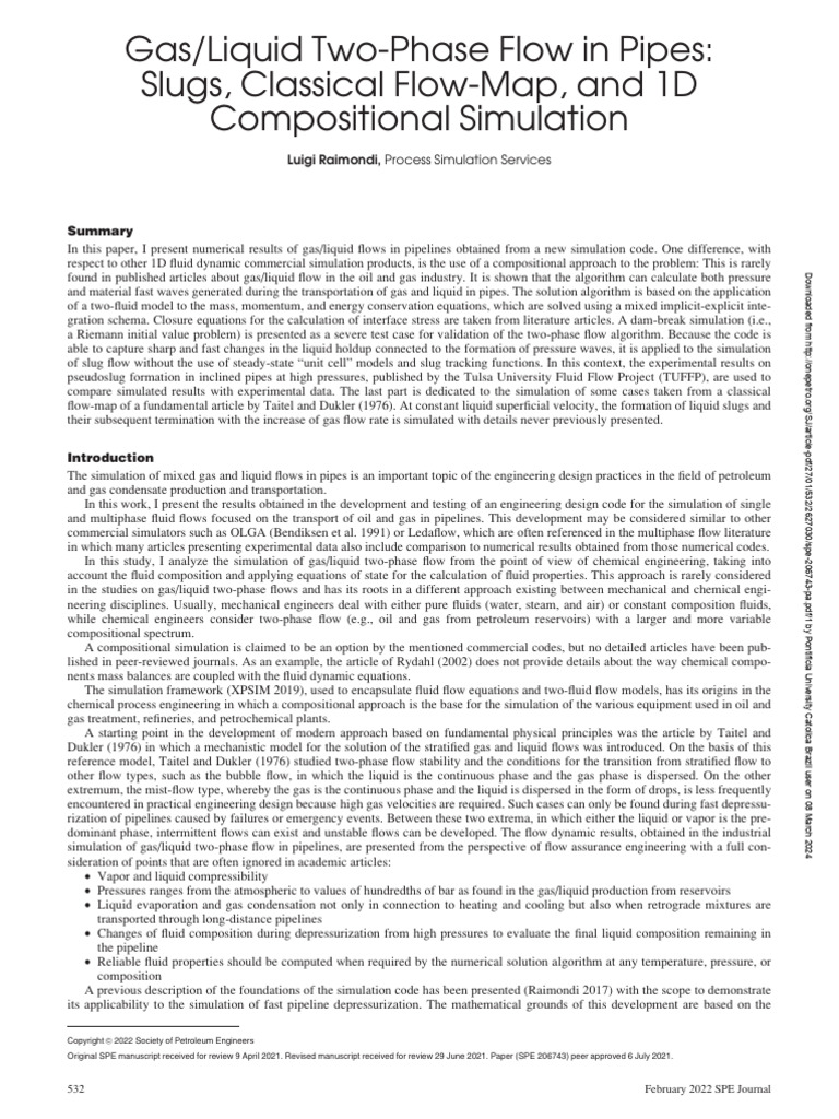 2022_Raimondi_Gas Liquid Two-Phase Flow in Pipes Slugs, Classical Flow-Map, And 1D Compositional ...