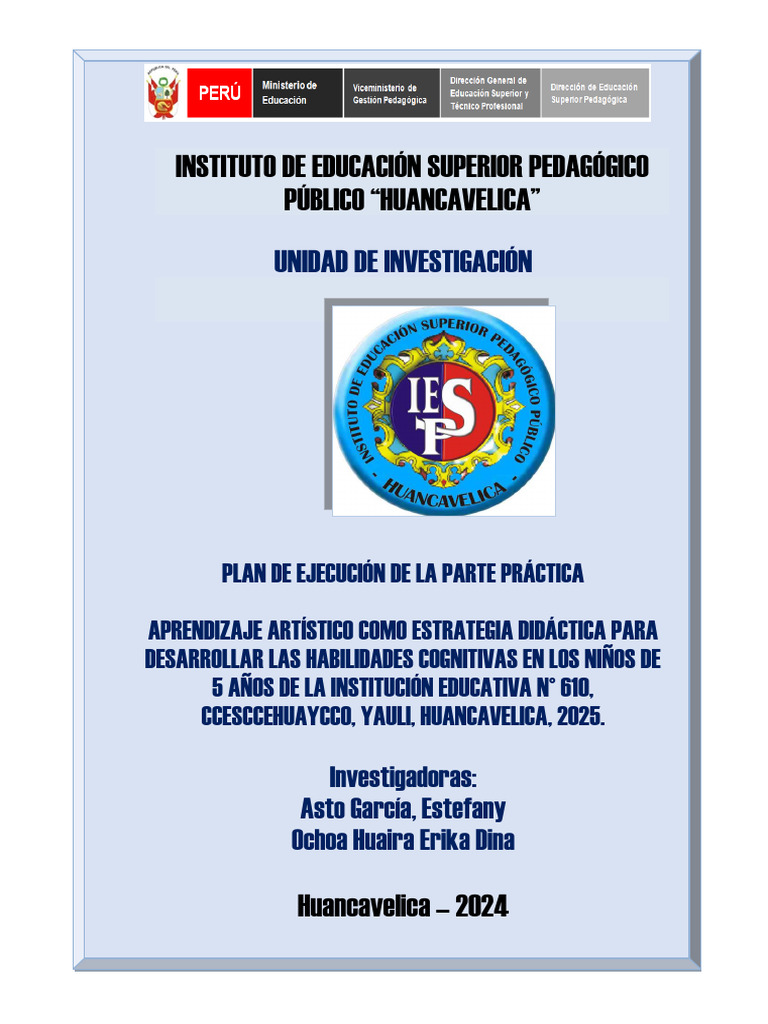 Plan de Ejecución Parte Practica | PDF | Aprendizaje | Maestros