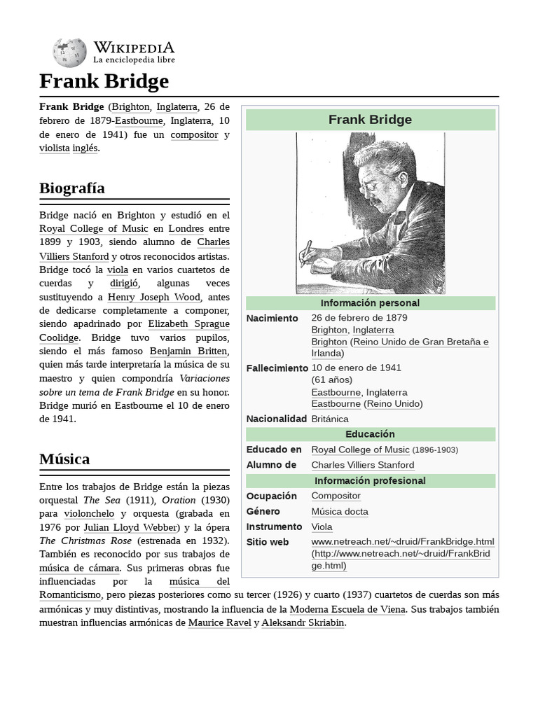 Frank_Bridge | PDF | Composiciones Musicales | Musicología
