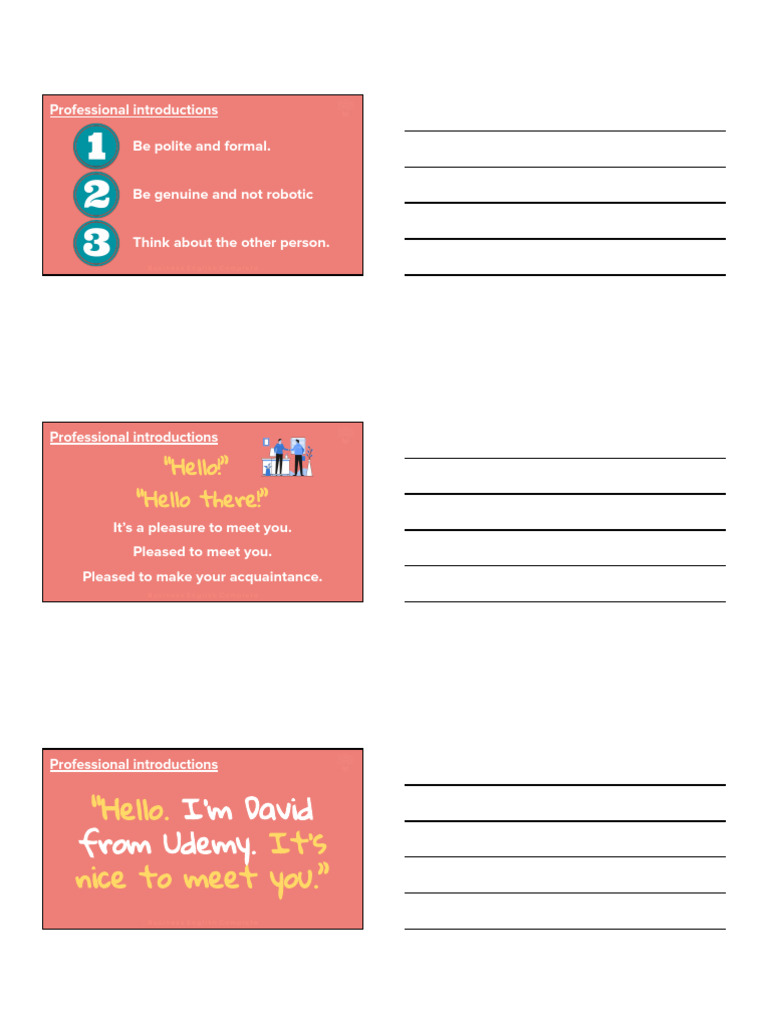 Professional Introductions Formal Business English | PDF