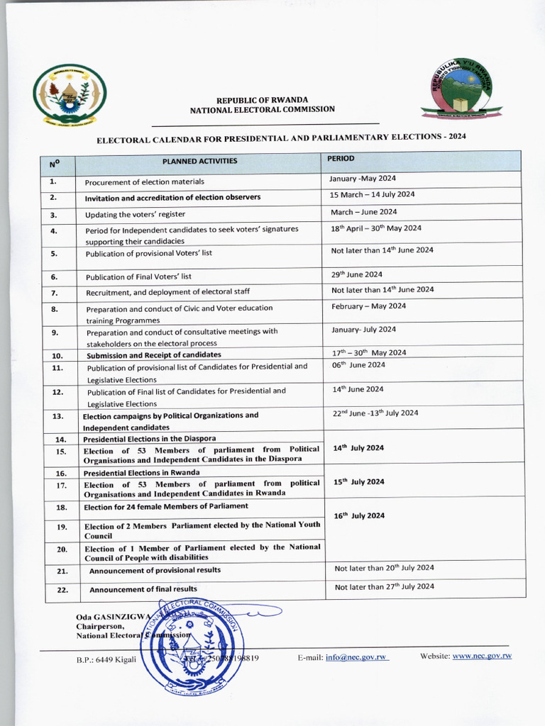 Electoral Calendar 1.PDF 2024 | PDF