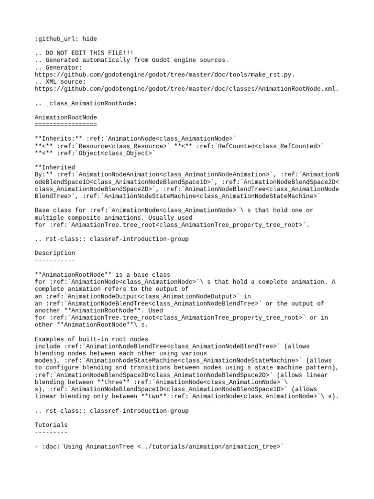 Class Animationrootnode - RST | PDF | Inheritance (Object Oriented Programming) | Software ...