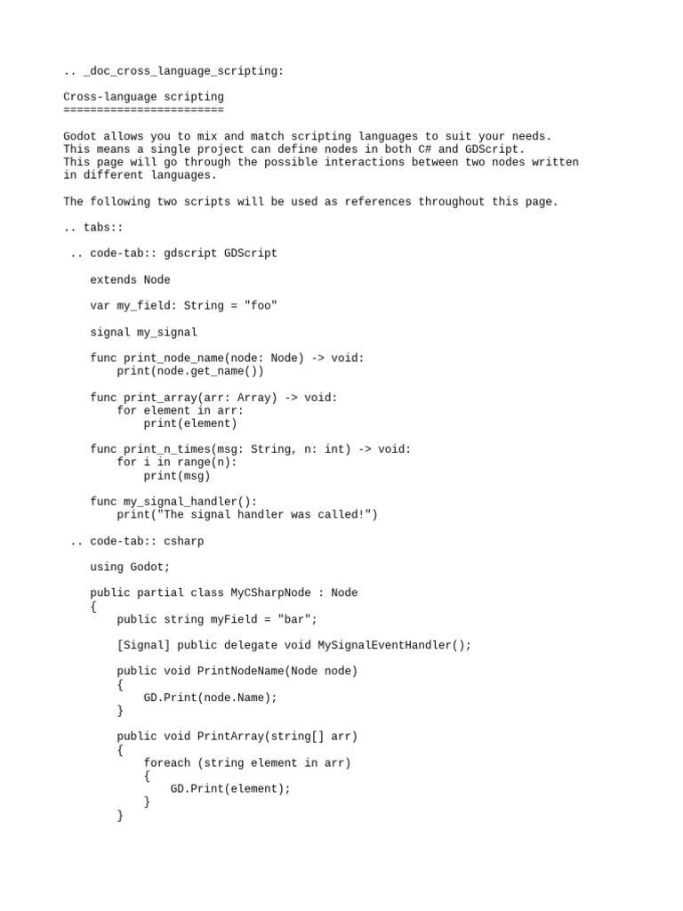 Cross Language Scripting - RST | PDF | C Sharp (Programming Language) | Computer Programming