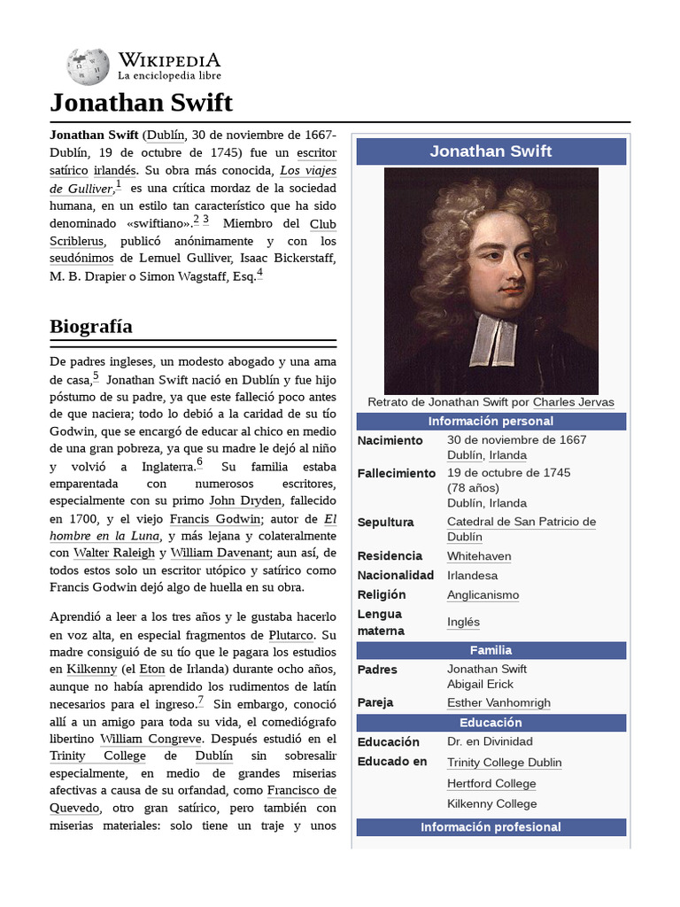 Jonathan Swift | PDF | Jonathan Swift