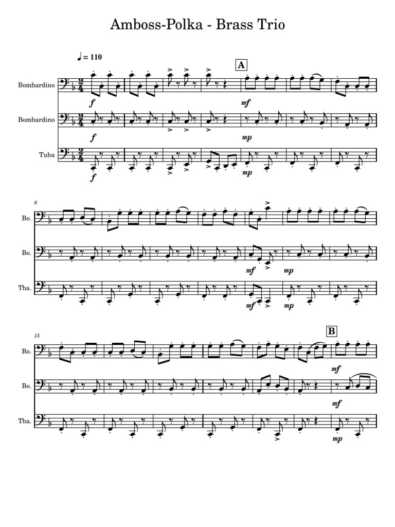 Amboss - Polka - Brass BByT - Trio | PDF | Brass Instruments | Aerophones