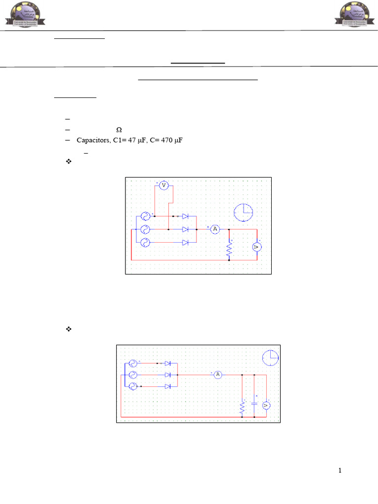 Lab 03 Phase Three HWR and FWR With RC Load ED 2040 A | PDF | Rectifier ...