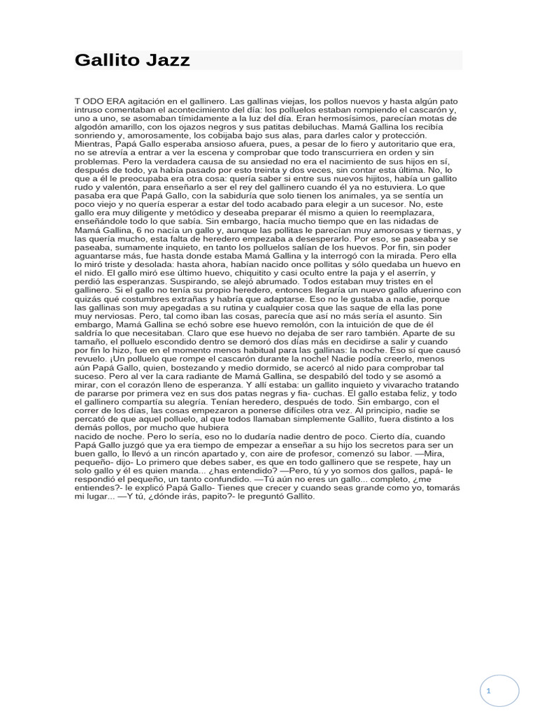 Gallito Jazz | PDF | Pollo | Gatos