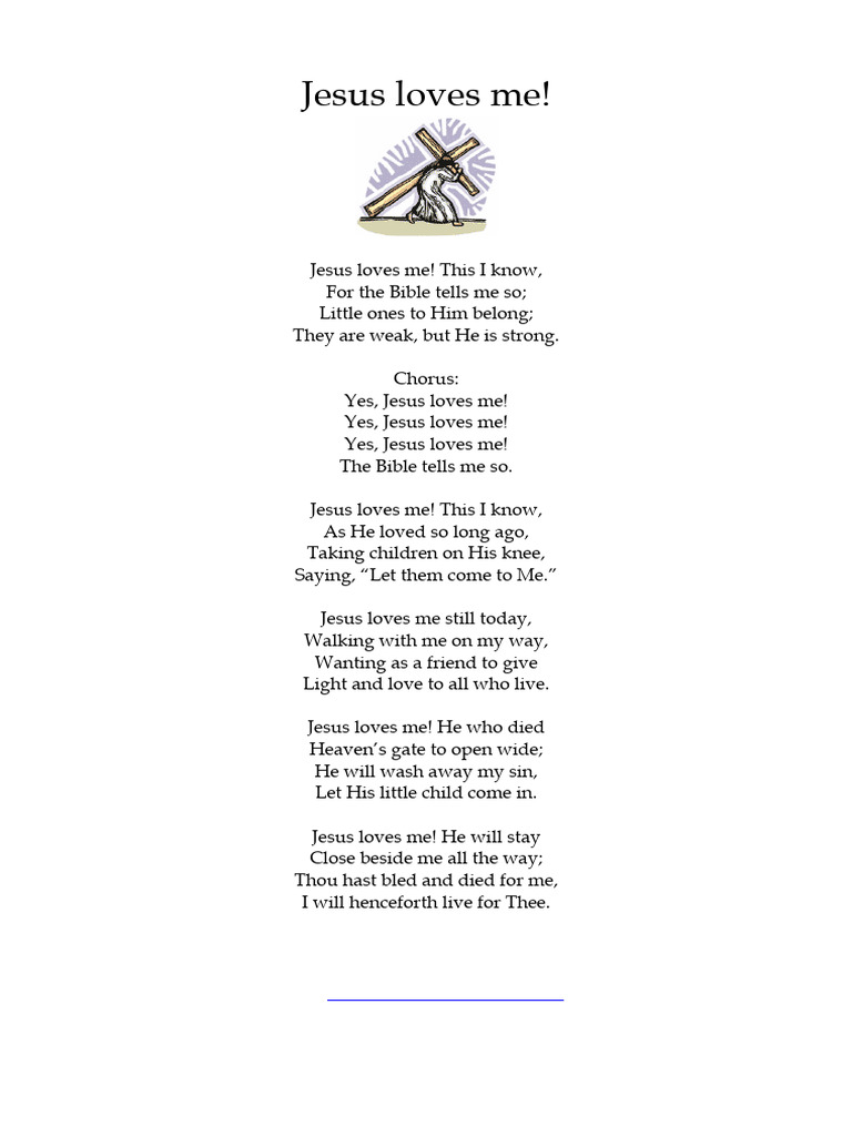 Jesus Loves Me Lyrics | PDF Jesus Loves Me Lyrics | PDF