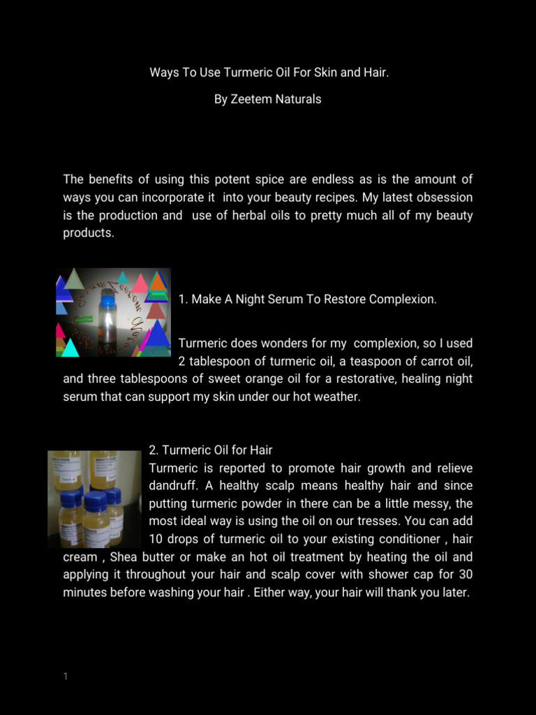 Ways To Use Tumeric Oil | PDF