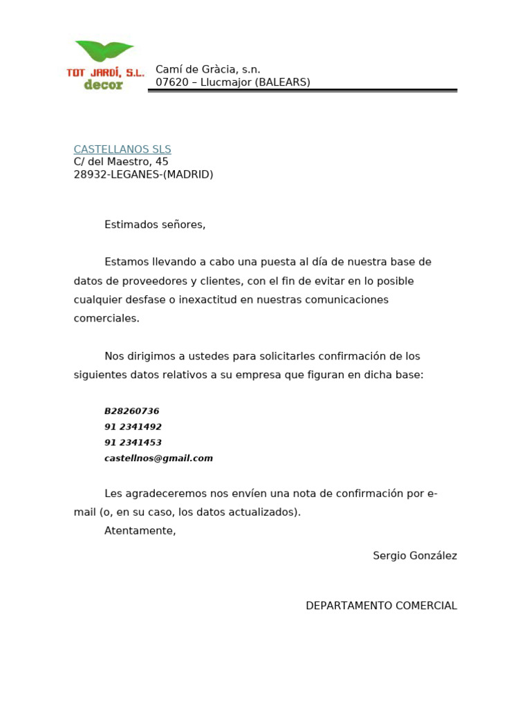 15w Carta Proveedores | PDF